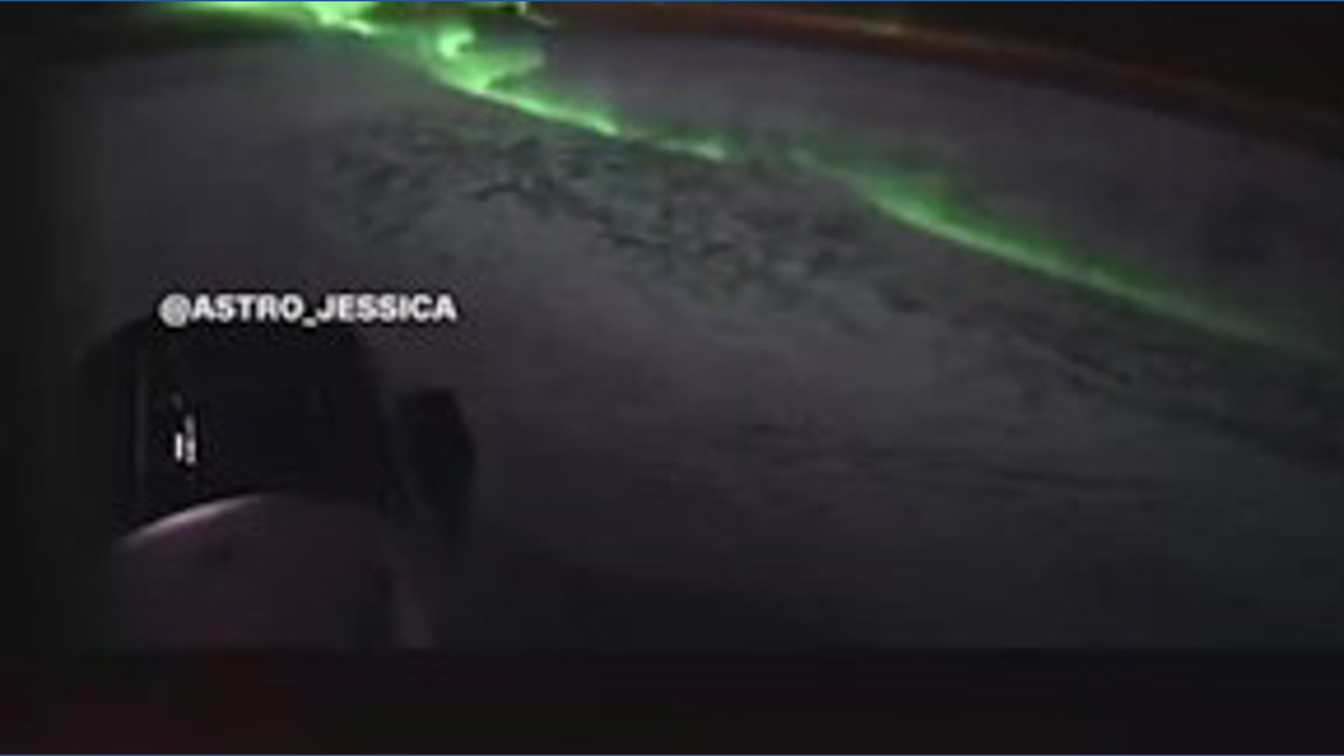 Glowing aurora 'dances' under International Space Station