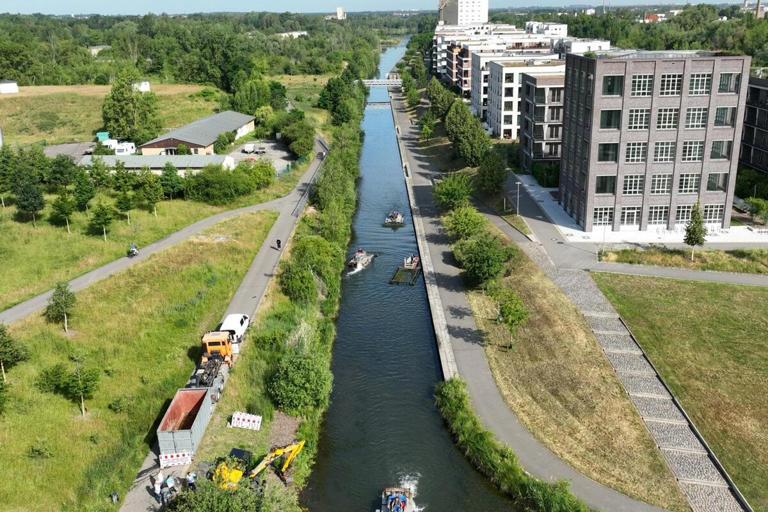 Leipzigs Karl-Heine-Kanal erhält Sommerschnitt: 400 Tonnen Biomasse ...