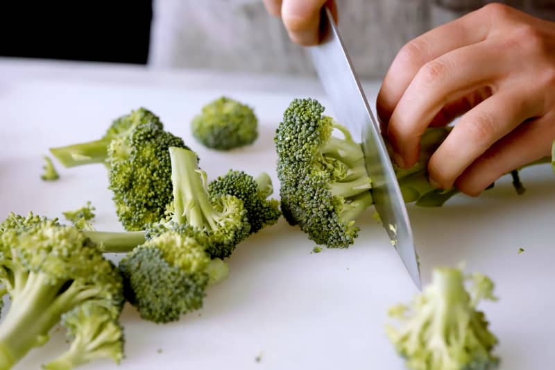 Whenever I cut broccoli, I follow the 3/4 rule for easier cleanup