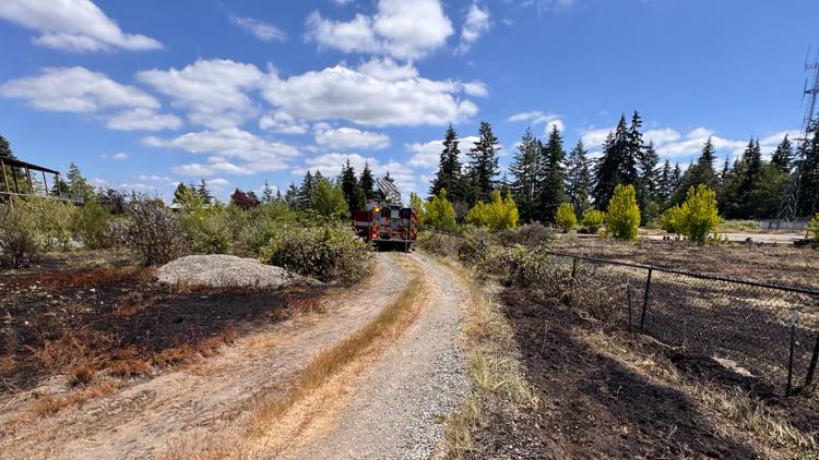 Brush fire burns about 1.5 acres in Tacoma