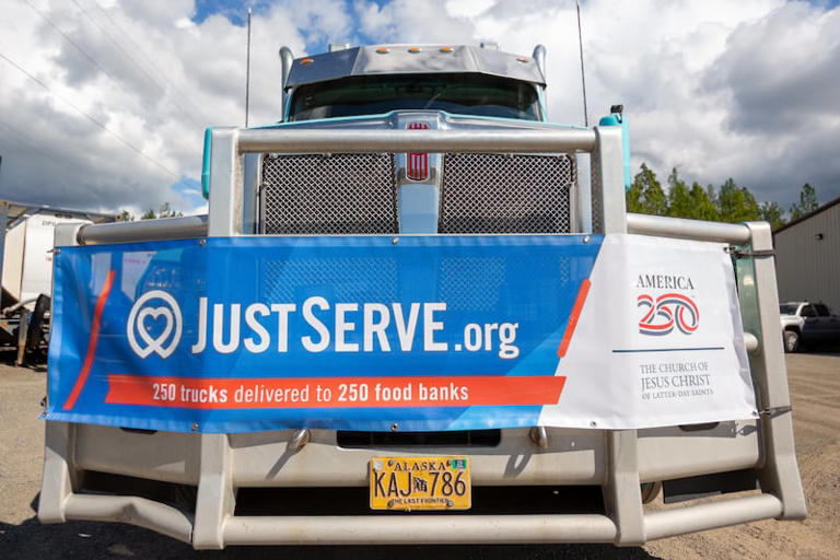 The Church of Jesus Christ of Latter-day Saints delivers semitrucks of ...