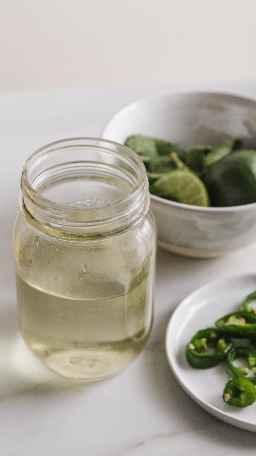 Jalapeño mint simple syrup that elevates every drink