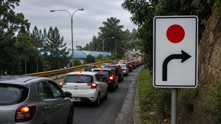 Qué significa la señal de tránsito con fondo blanco, una flecha a la ...