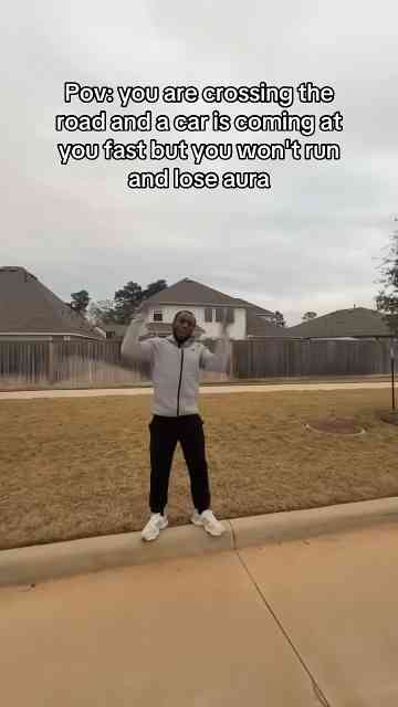 POV: a car is coming at you fast but you won't run and lose aura 🤨💀 ...