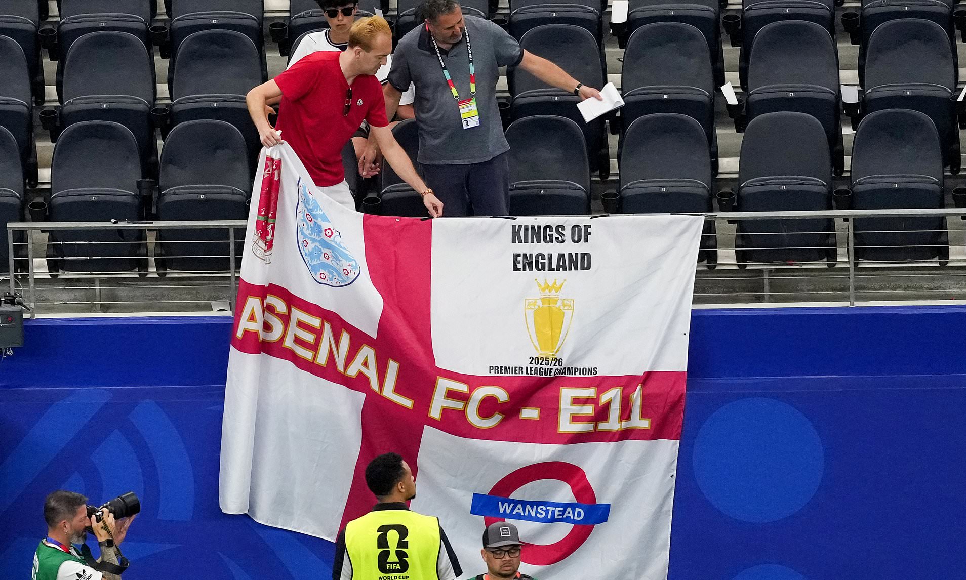 England fans forced to take down flags at World Cup opener as security ...