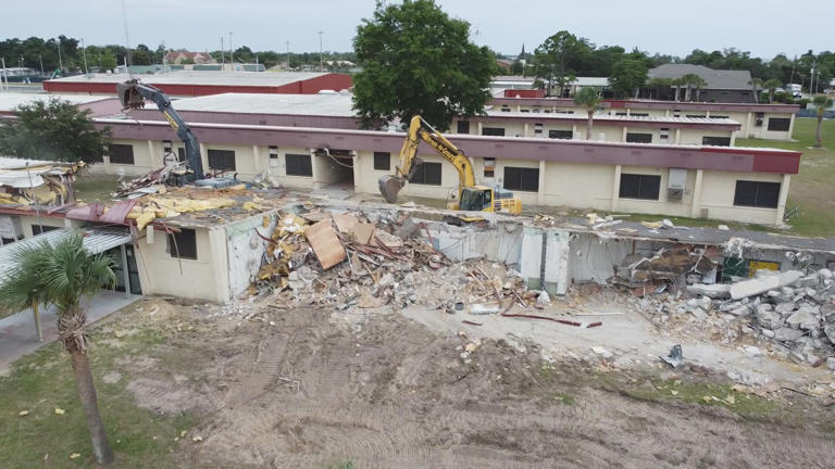 Demolition underway on Oakland Terrace School for Margaret K Lewis’ new ...