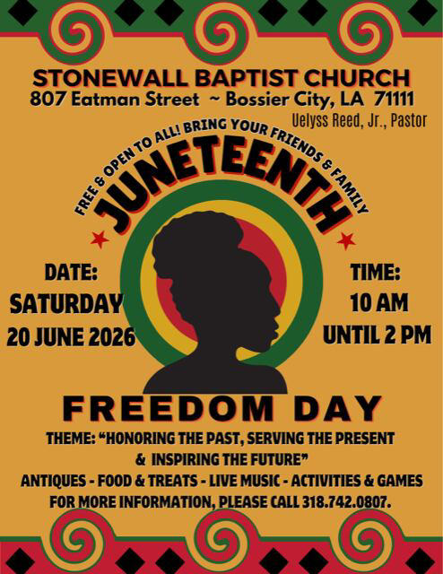 Stonewall Baptist Church to host Juneteenth Freedom Day celebration in ...
