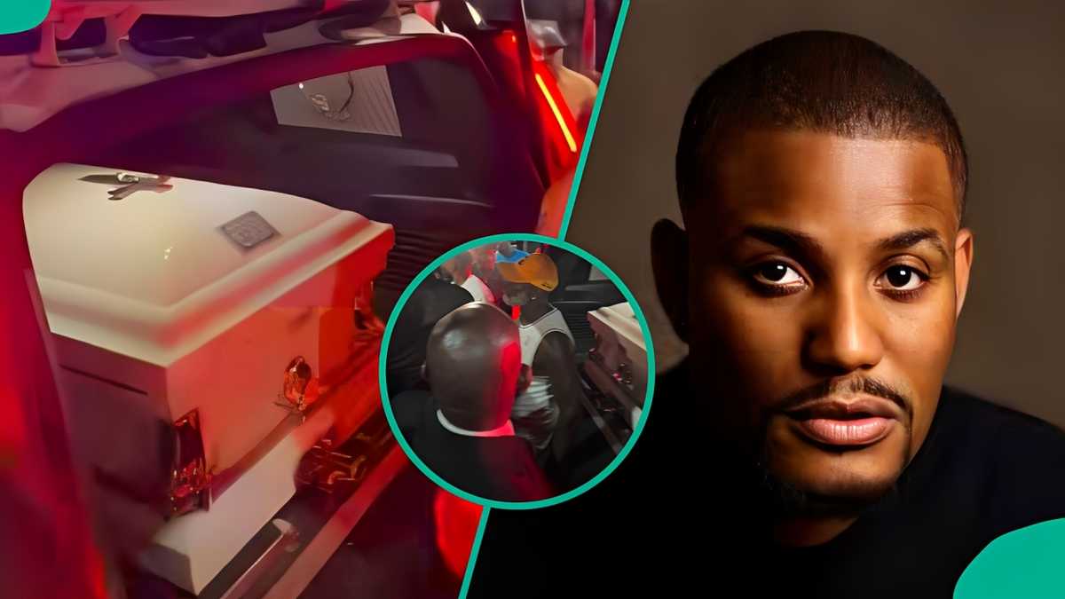 Alexx Ekubo: Video shows people gathering to see actor’s coffin ...