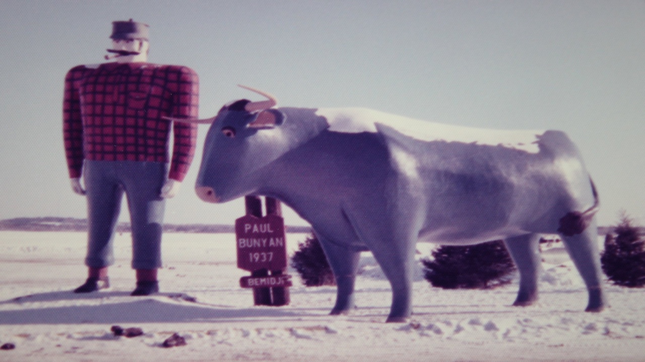 An 18-foot lumberjack has watched over this Minnesota lake town since 1937