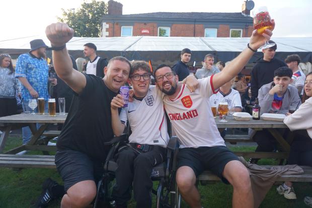 Fans cheer on England at towns’s biggest football gathering