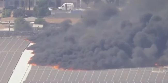 Fire fight continues at cold storage facility in Boyle Heights