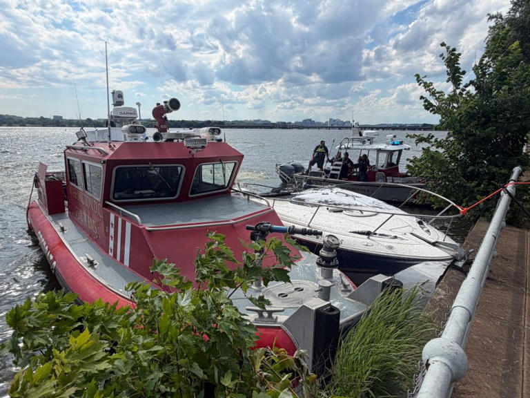 5 people rescued after boat fire at Hains Point in DC