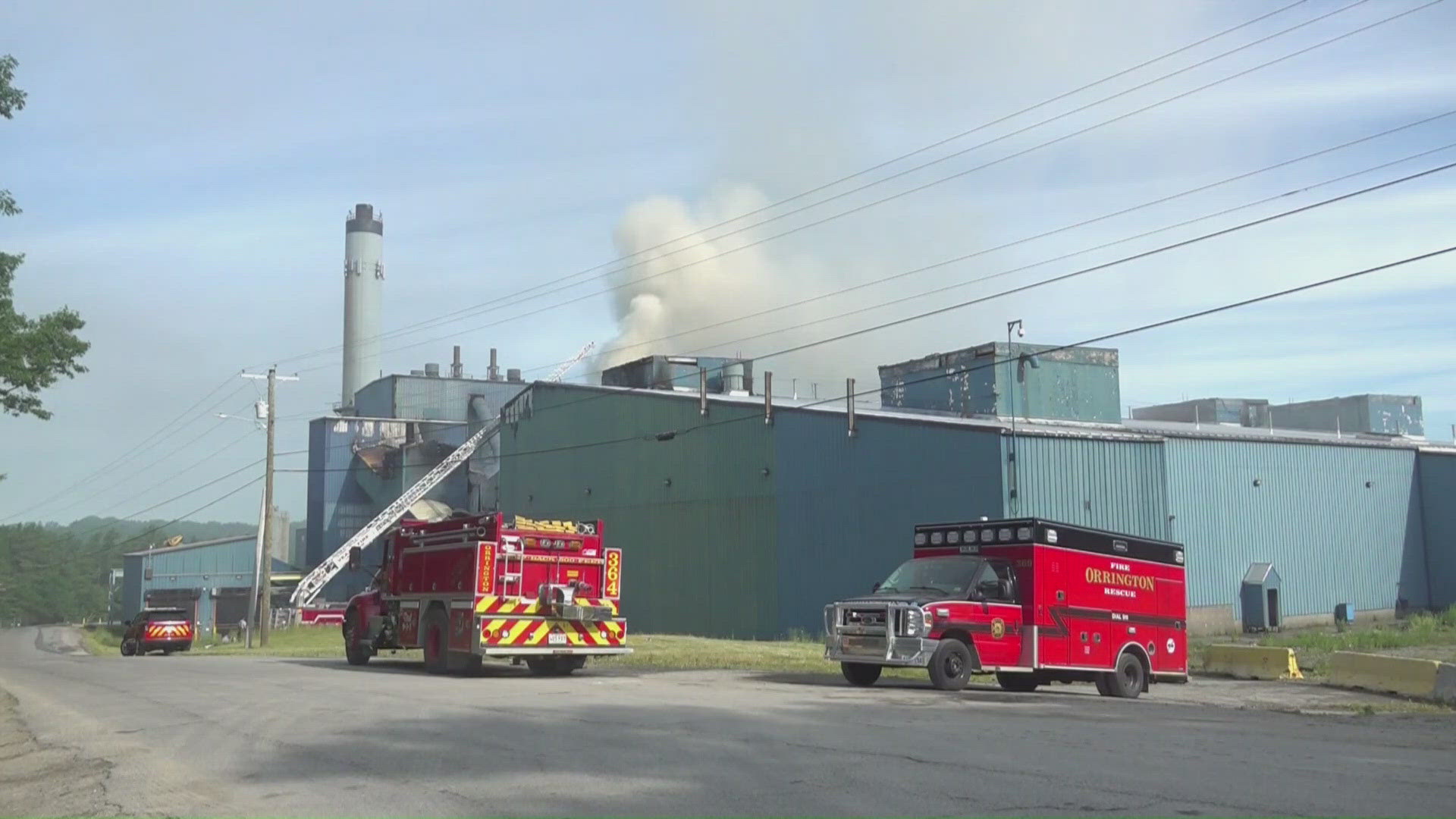 Crews remain on scene of fire at Eagle Point Energy Center in Orrington ...