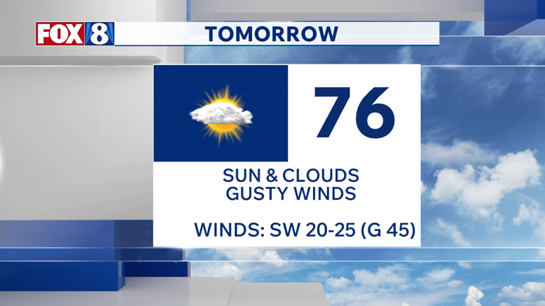Severe storms moving out; strong winds persist
