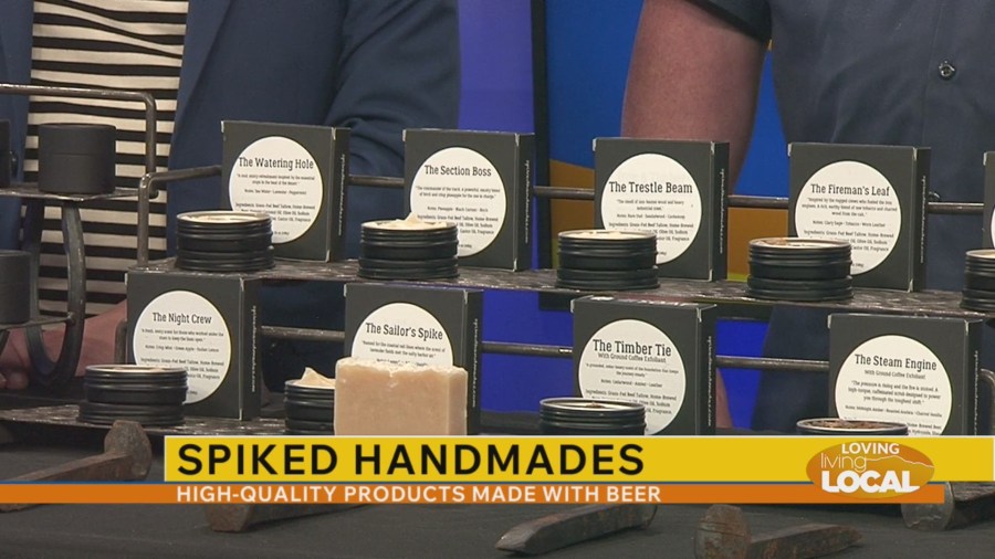 Beer infused soaps, lip balms and beard balms sold at Spiked Handmades