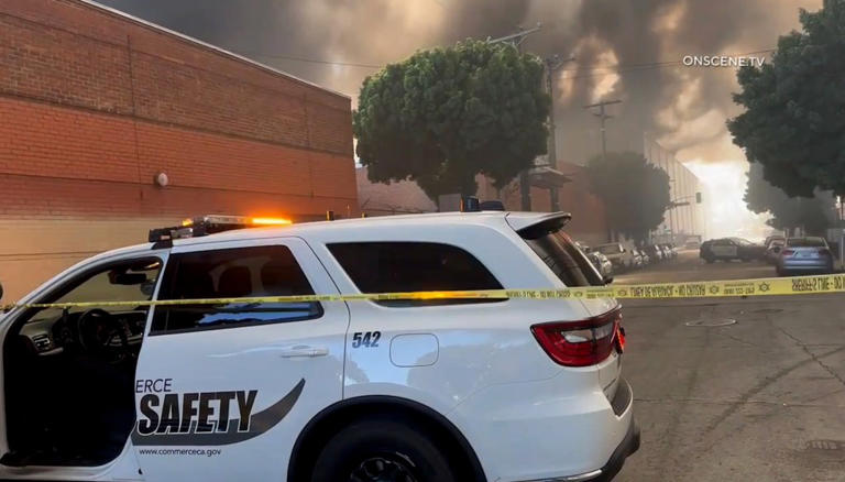 Fire contained at LA warehouse where crews detected ammonia leak after ...