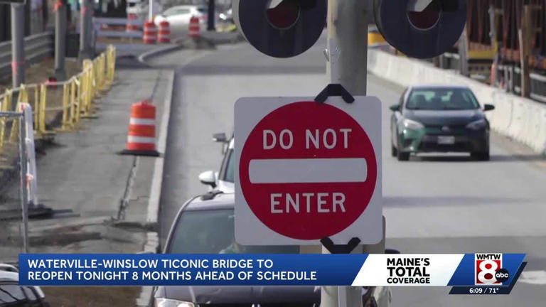 Ticonic Bridge reopens months ahead of schedule