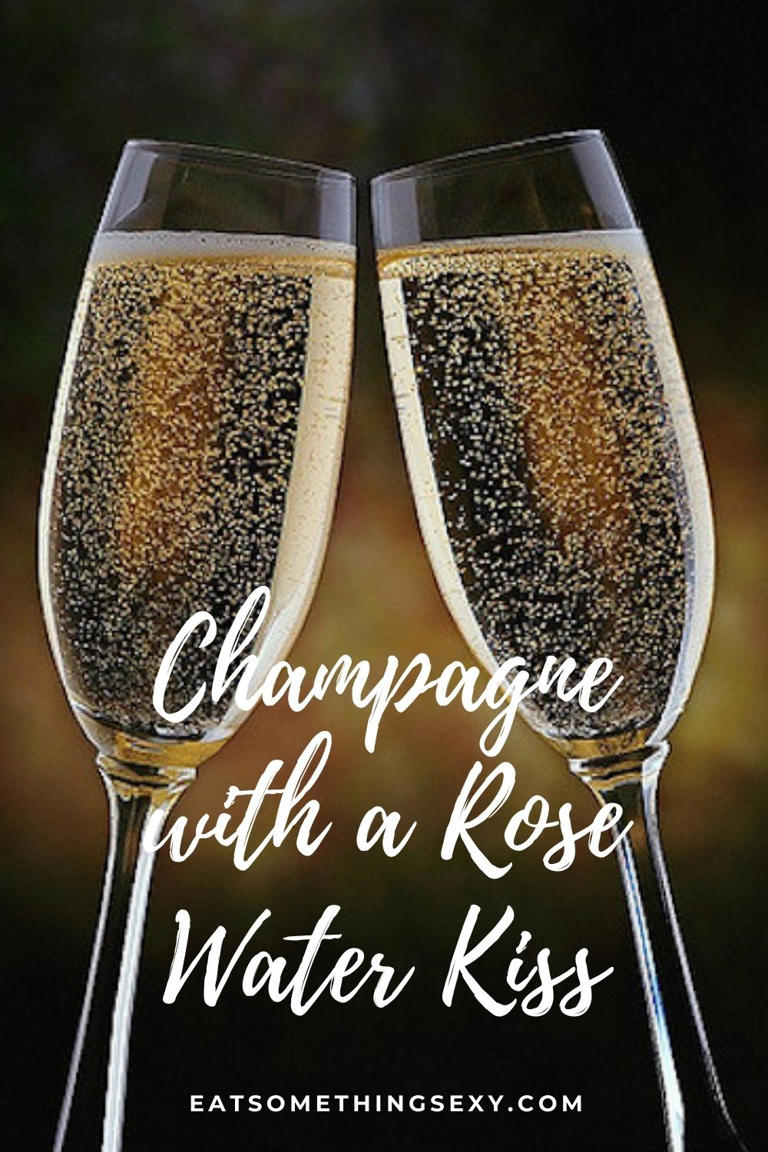 Rose water champagne cocktail for two