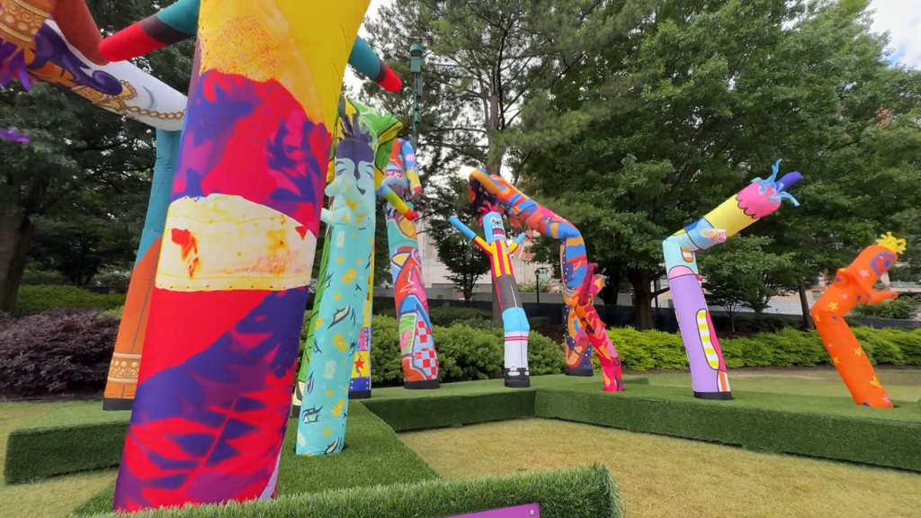 FIFA World Cup fan zone art installation gives inflatable tube men a ...