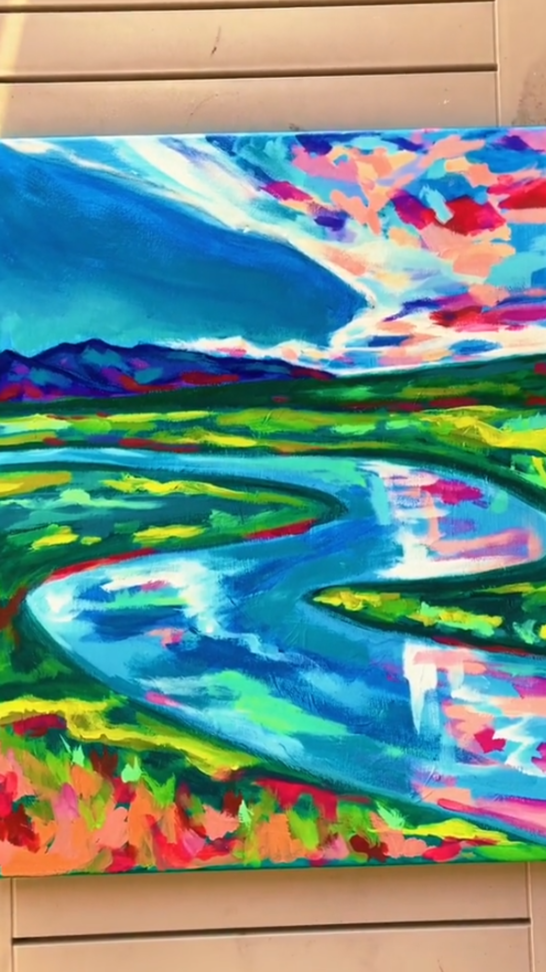 Vibrant painting creative process