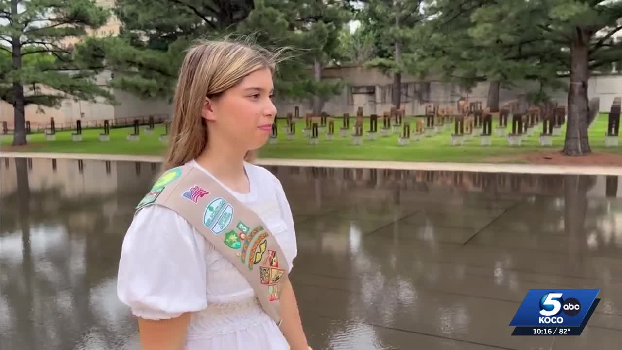 Oklahoma Girl Scout creates patch to honor 1995 bombing victims