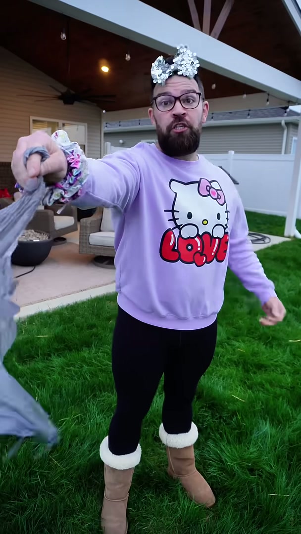 Siblings fight over who picks up the dog poop!