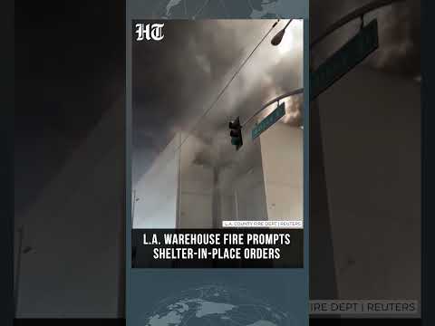 Los Angeles warehouse fire triggers massive smoke cloud emergency response