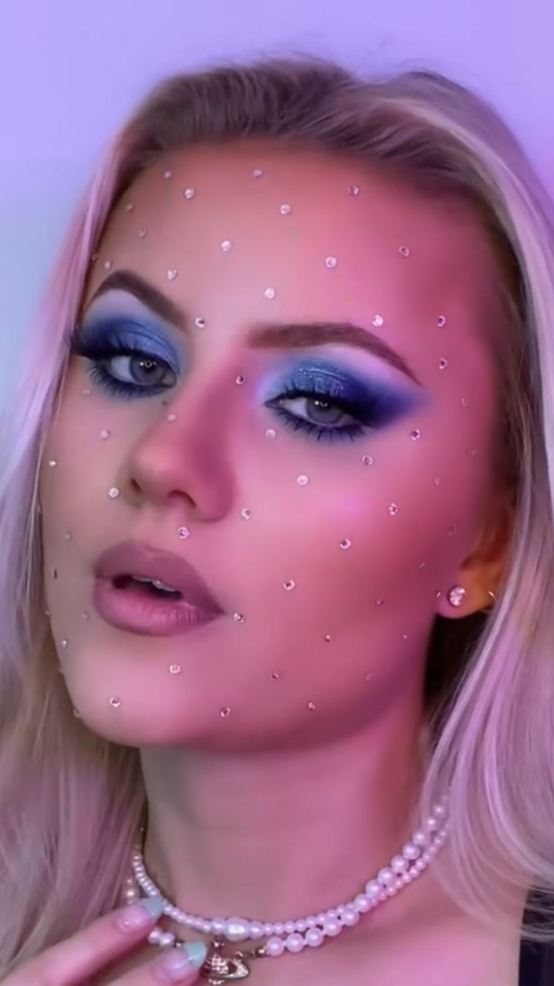 Sparkly blue vibes makeup look for bold glam moments