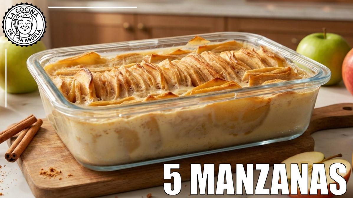 Pastel de manzana fácil y delicioso con solo 5 manzanas