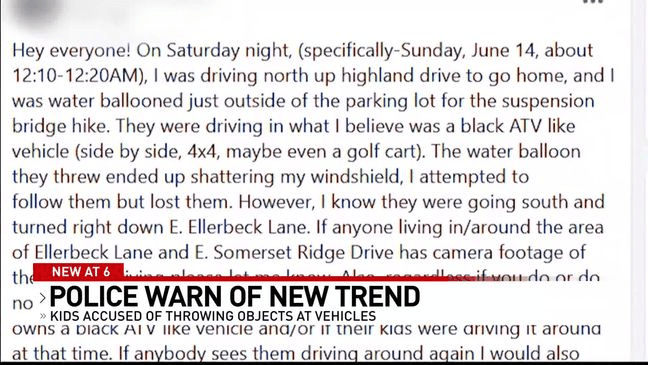 Windshield shattered by water balloon thrown at car in Draper