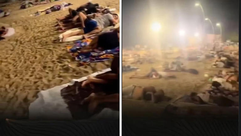 Mumbai’s Versova Beach packed with families sleeping on sand as heat ...