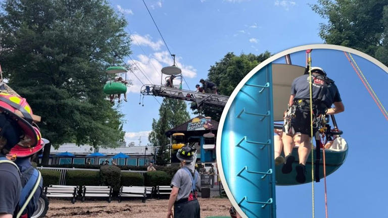 23 people rescued after becoming stuck on Sky Ride at Dutch Wonderland ...