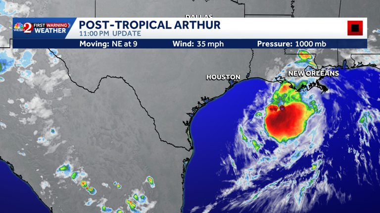 Tracking post-tropical cyclone Arthur: Latest maps, models and paths
