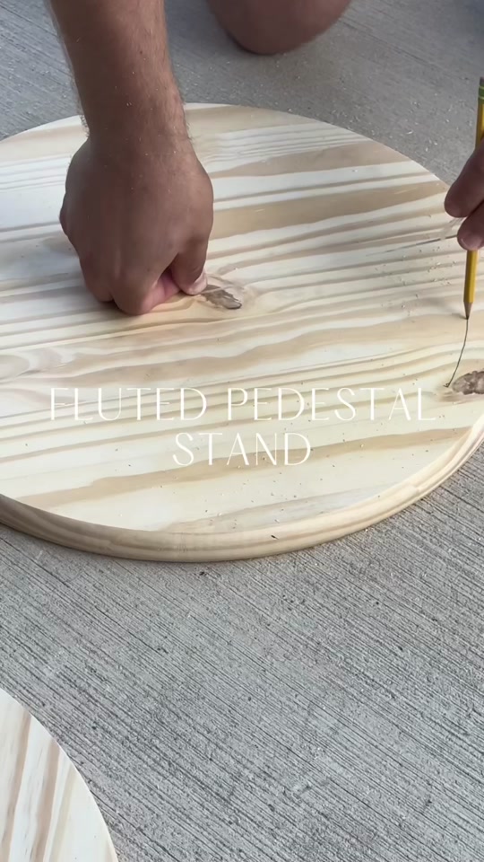 Custom fluted pedestal table for a minimalist office