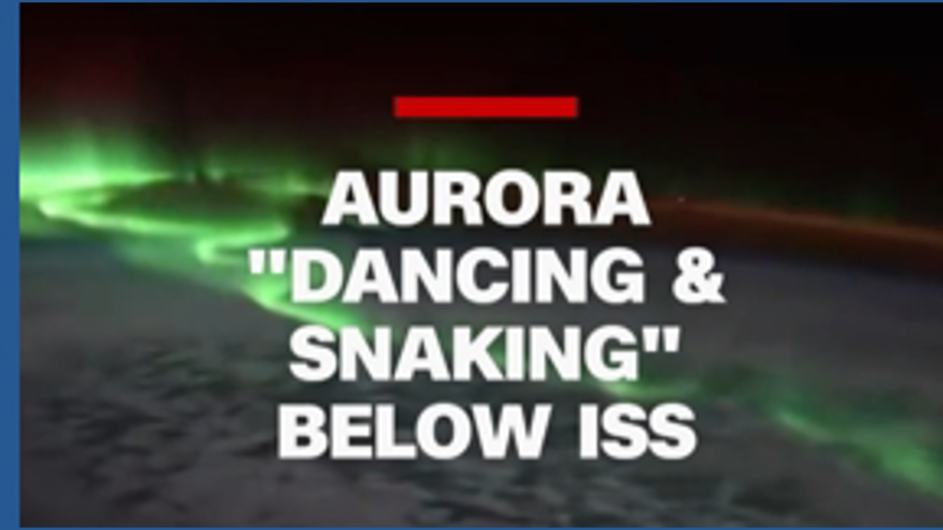 Aurora dances under International Space Station