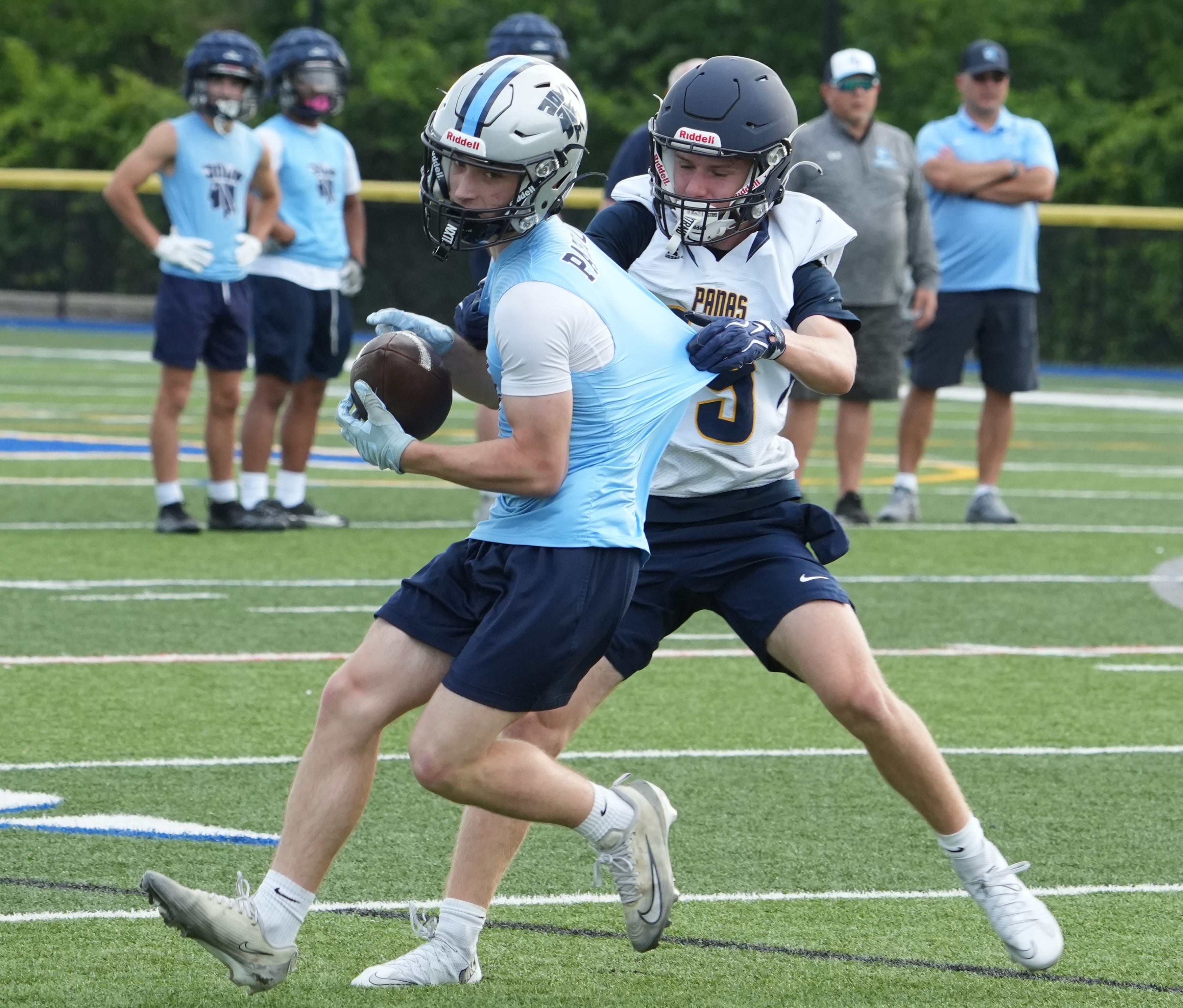 A look inside the lines at the Mahopac football passing scrimmages