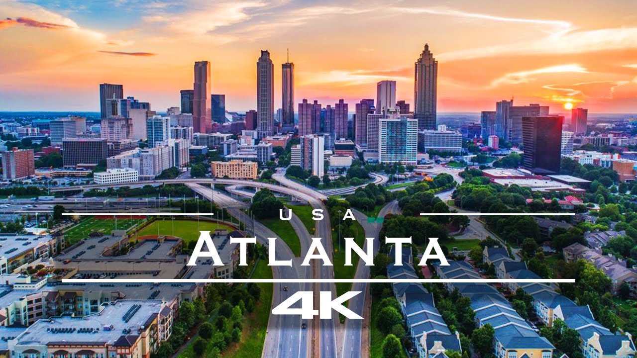 Atlanta from above in cinematic 4K