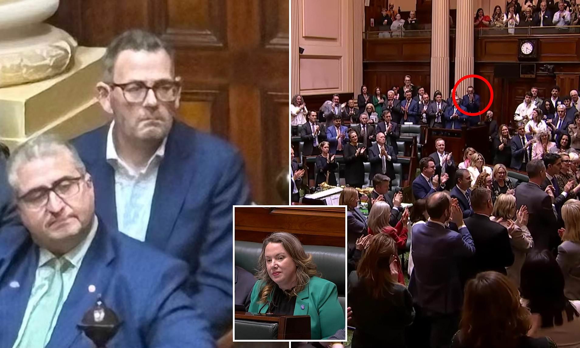 Sombre-looking Dan Andrews makes his first public appearance in months