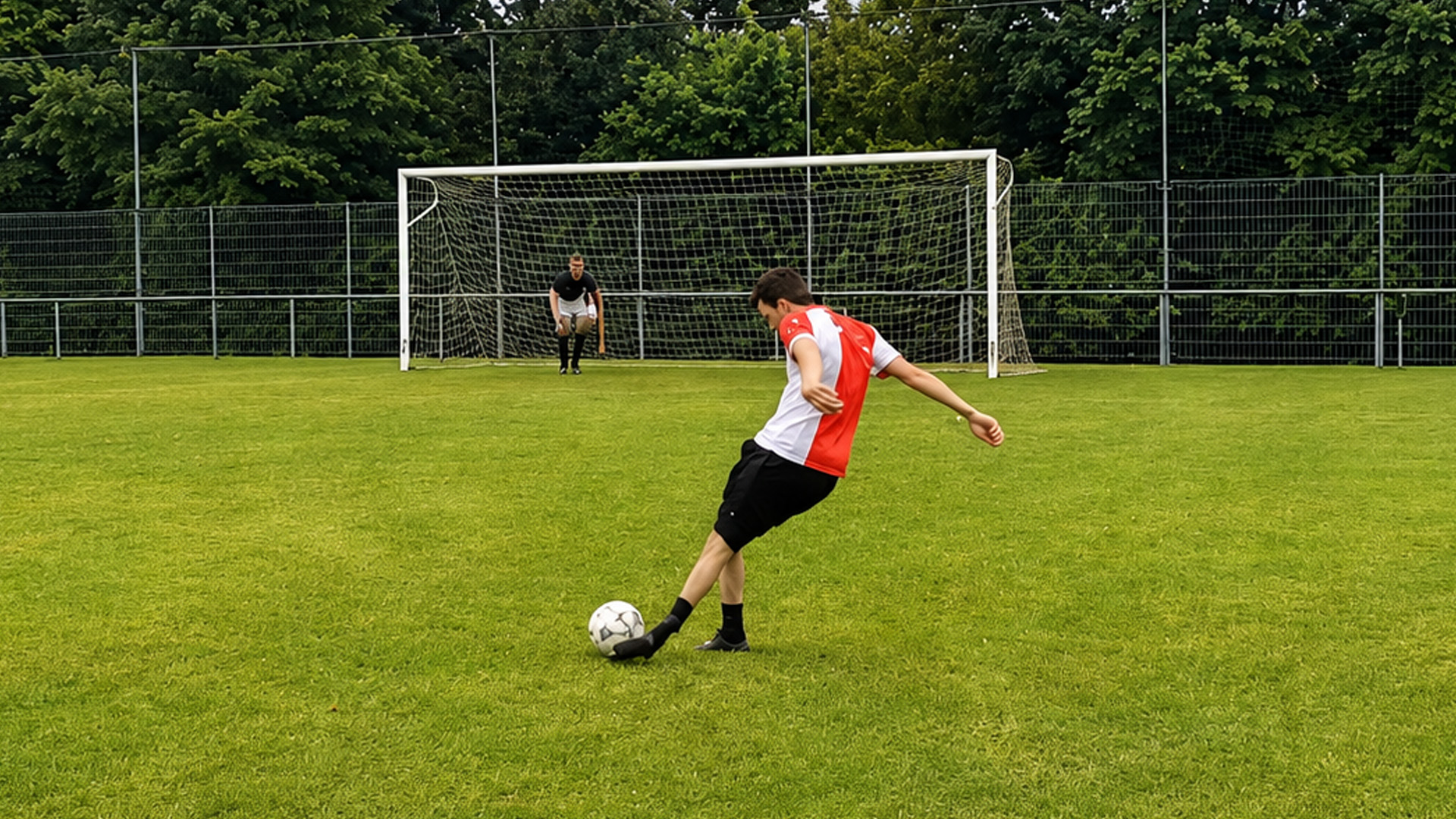 Deze rabona-schot liet de keeper compleet stilstaan