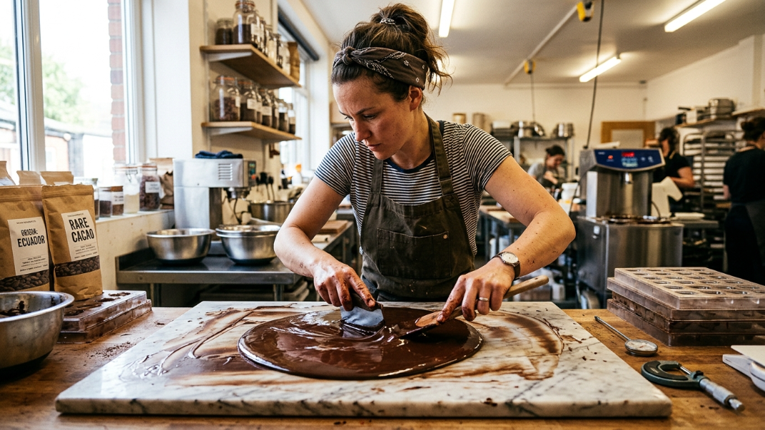 A chocolate bar almost fails after 8 hours of grinding