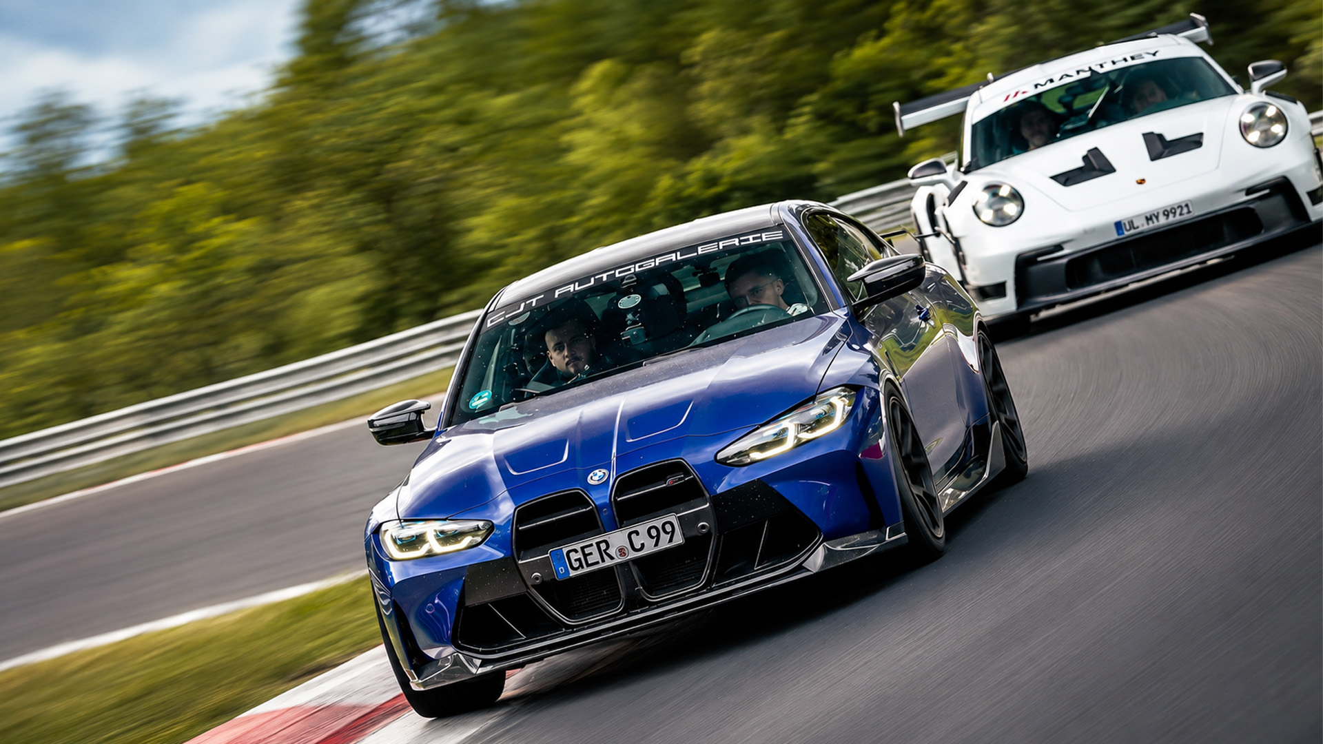 BMW M4 meets Porsche GT3 RS in a tight track duel
