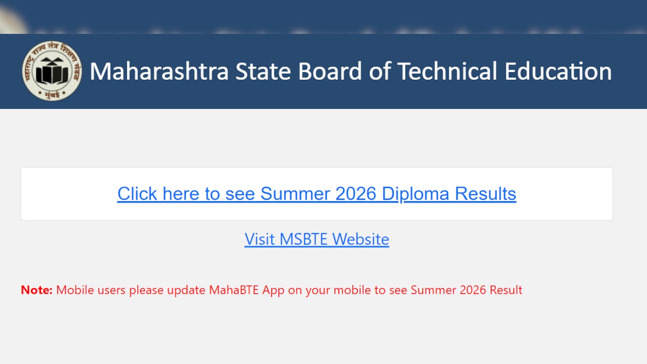 MSBTE summer diploma result 2026 declared: Check direct link and steps ...