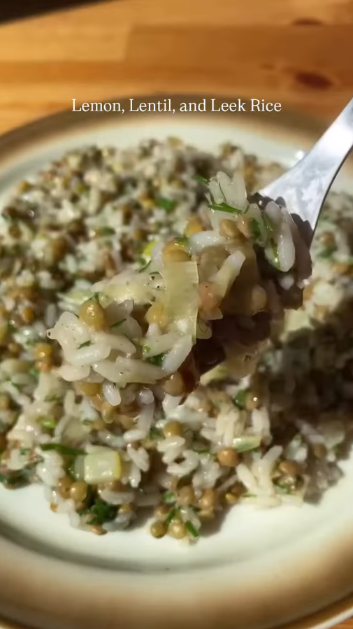 Why lemon lentil and leek rice tastes so fresh