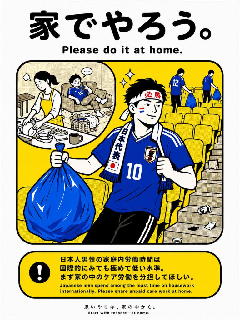Japanese men picking up World Cup trash get mocked over double standards