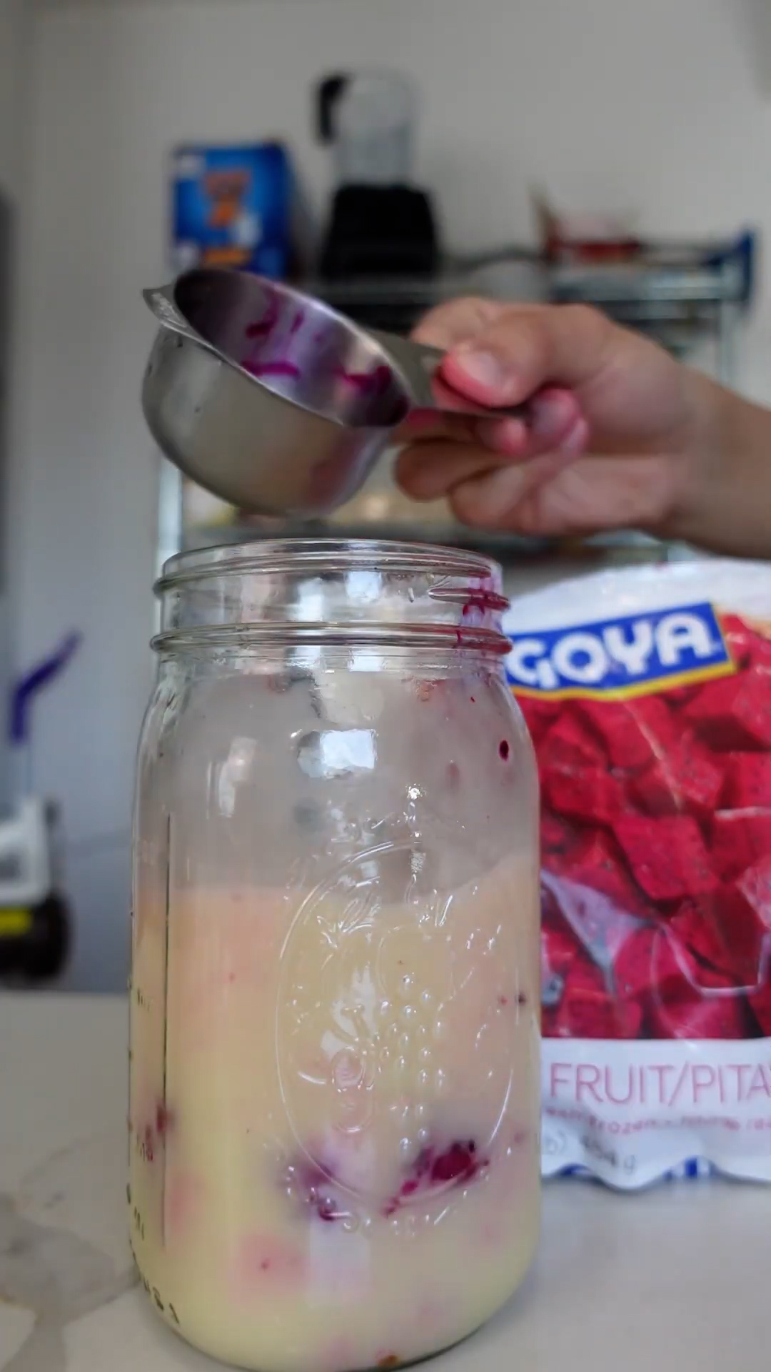 Making the Starbucks dragon drink at home with simple ingredients