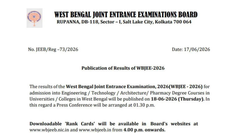 WBJEE 2026 results today at 1.30 pm — see direct links to check rank ...