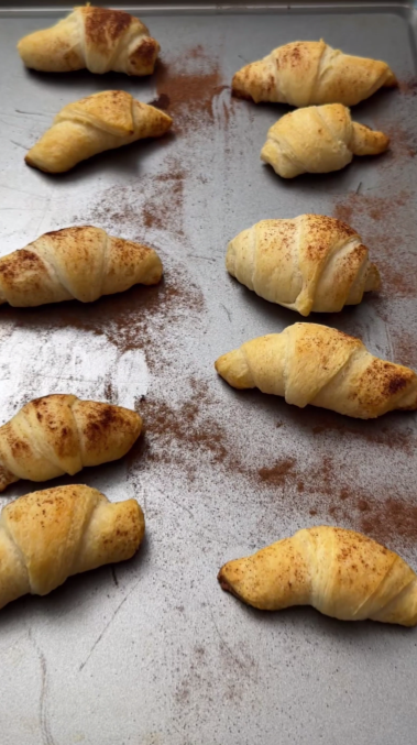 Flaky mini croissant that is cute and delicious