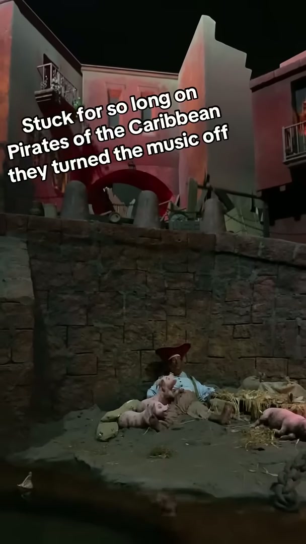 Broke down on the Pirates of the Caribbean ride at Magic Kingdom