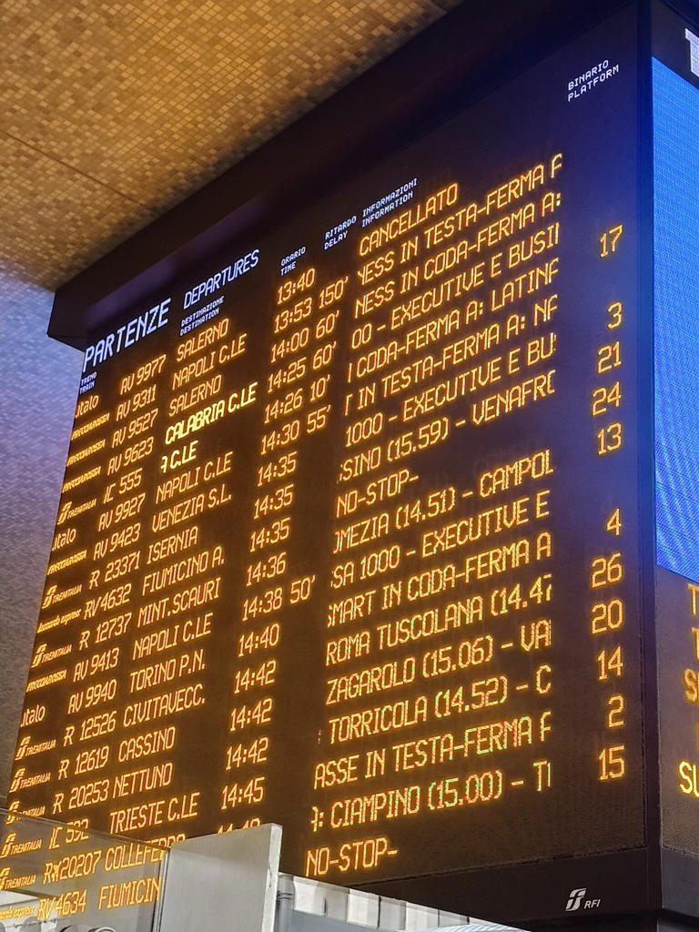 Treni, danni sulla linea alta velocità Napoli-Roma, ritardi fino a 90 ...