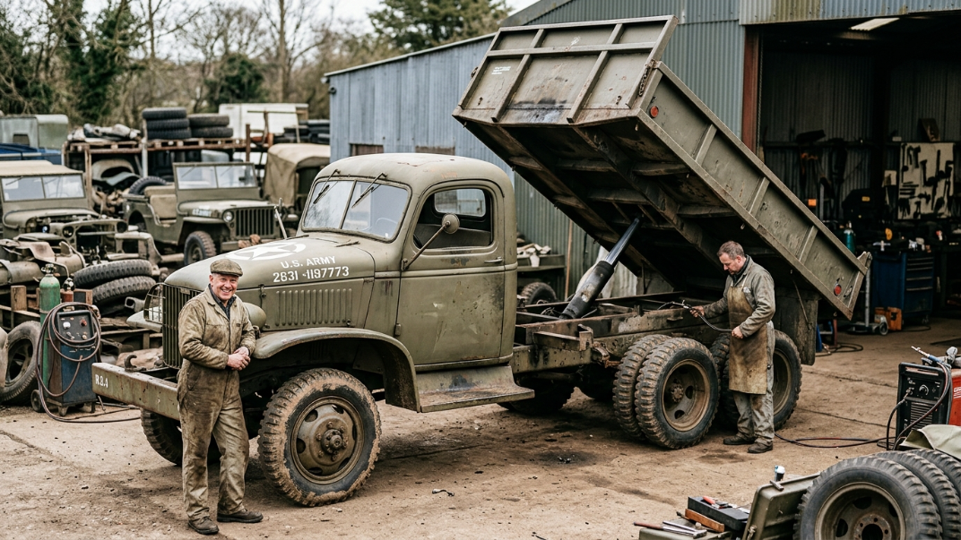 A rare 1945 GMC Jimmy tipper finally arrives